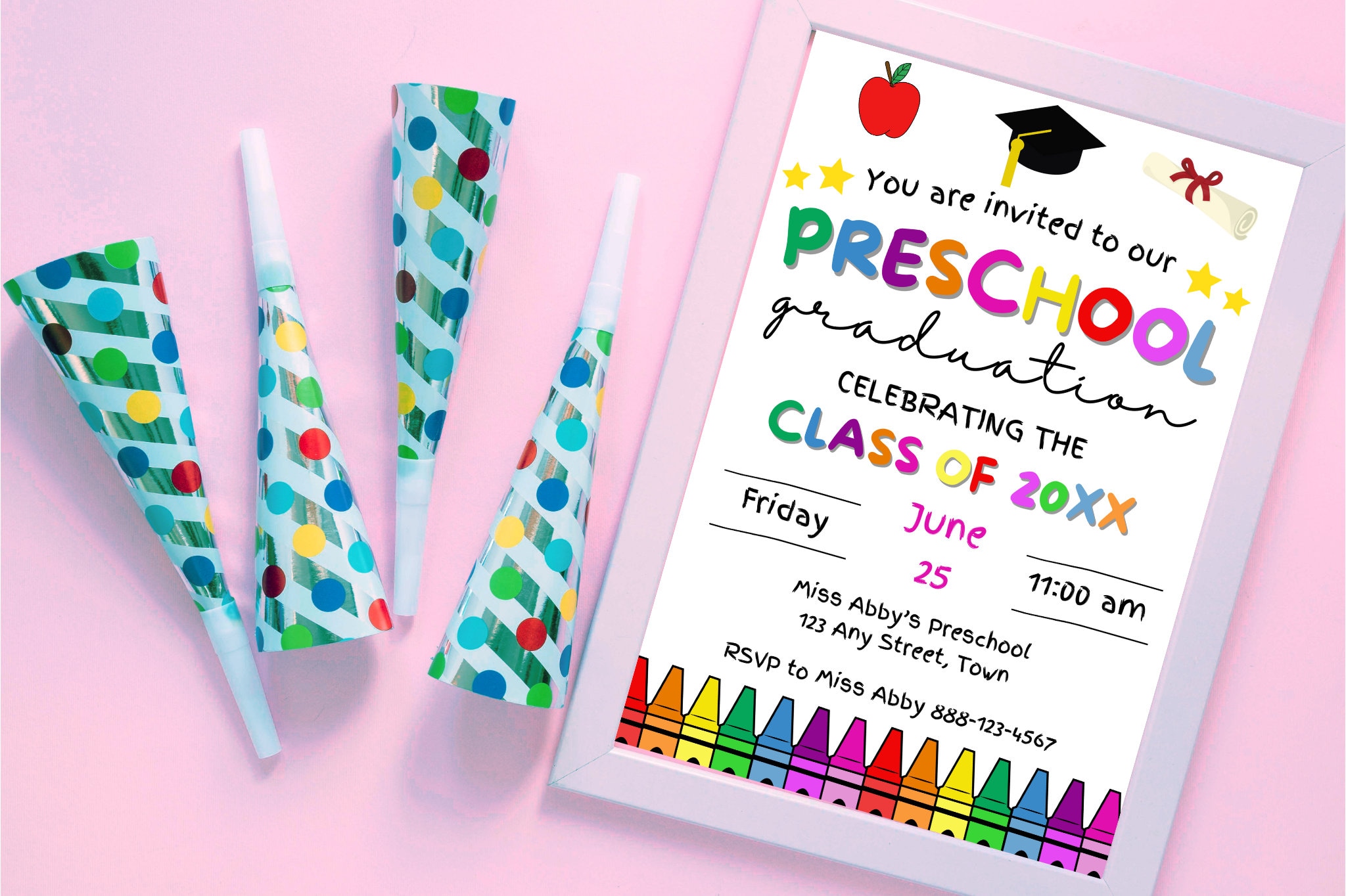 Pre-k Graduation Invitation | Preschool Ceremony | Pre-school Party ...