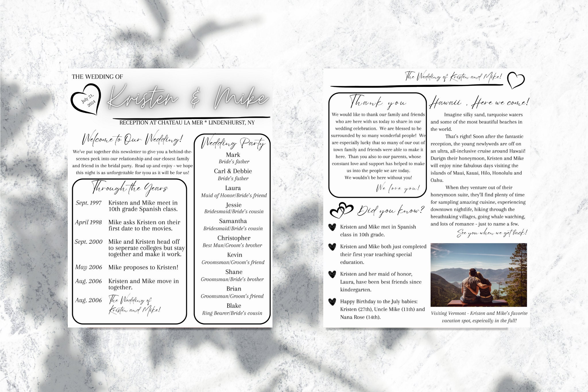 Wedding Newsletter Template, Editable Marriage Newspaper, Printable ...