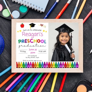 Pre-k Graduation Invitation | Preschool Ceremony | Pre-school Party ...