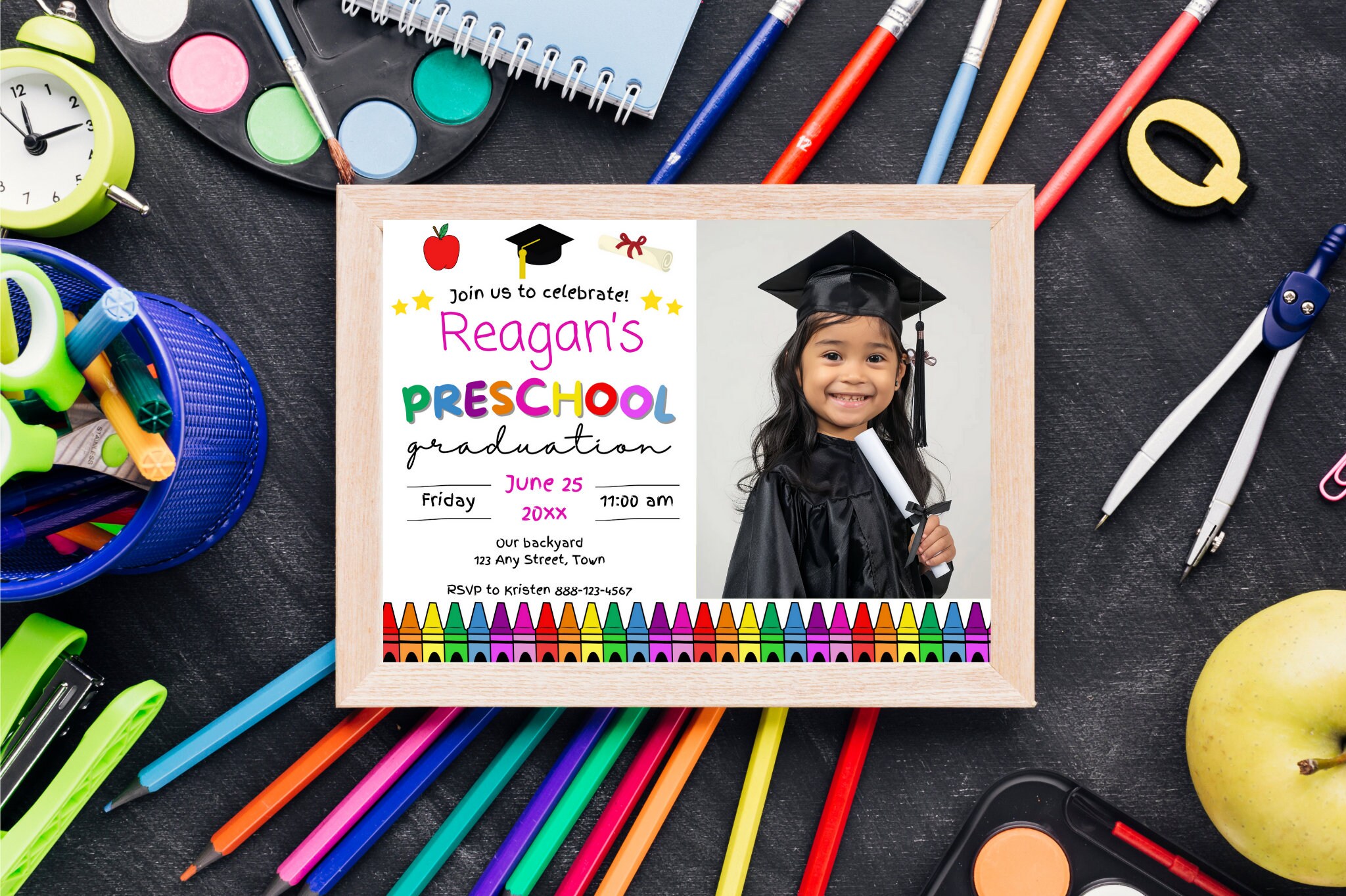 Pre-k Graduation Invitation | Preschool Ceremony | Pre-school Party ...