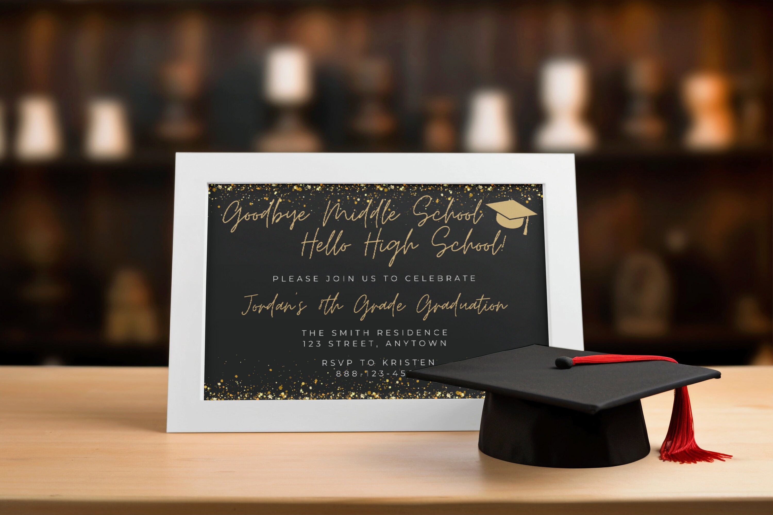 Middle School Graduation Invitation Template, Goodbye Middle School ...