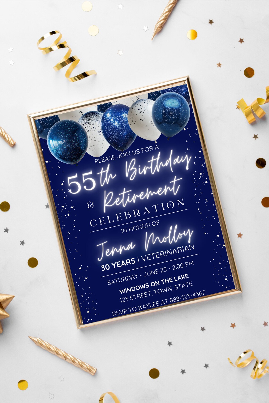 Birthday Retirement Party Invitation Template, Cheers Announcement ...