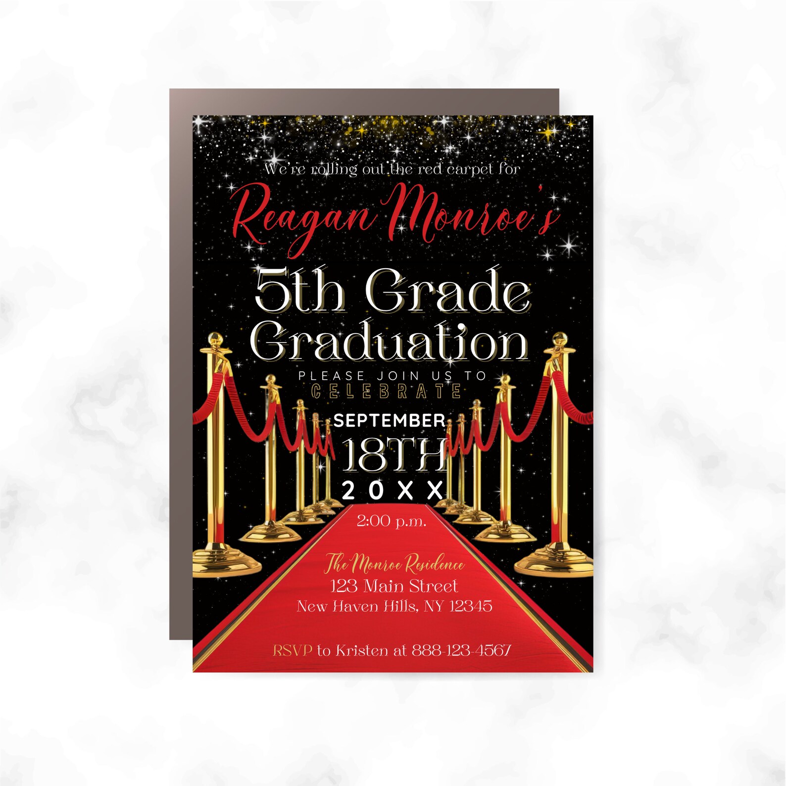 5th Grade Graduation Invitation | Grad Announcement Invite | Instant ...