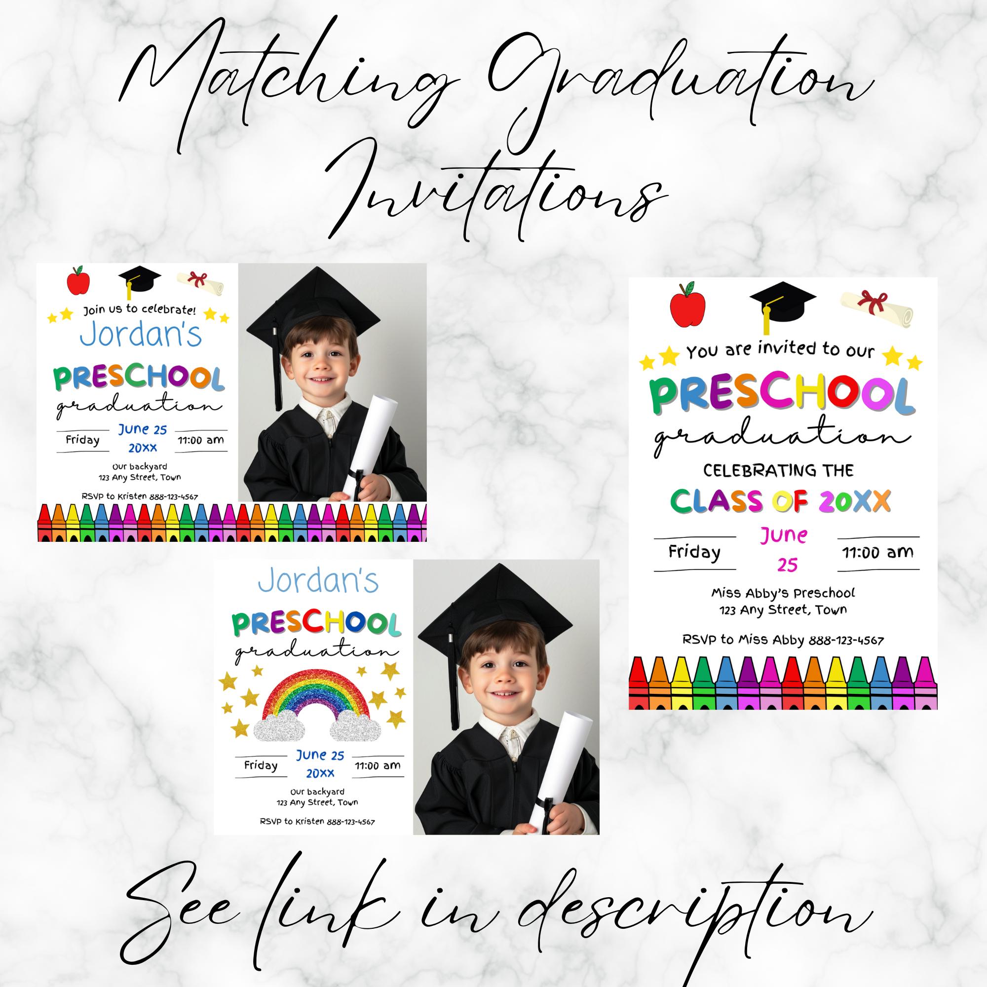 Preschool Graduation Diploma Photo Certificate, Editable Teacher ...