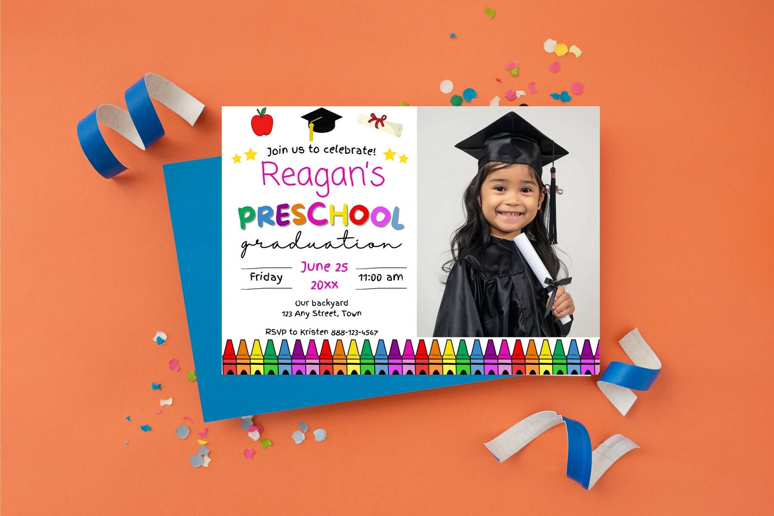 Pre-k Graduation Invitation | Preschool Ceremony | Pre-school Party ...