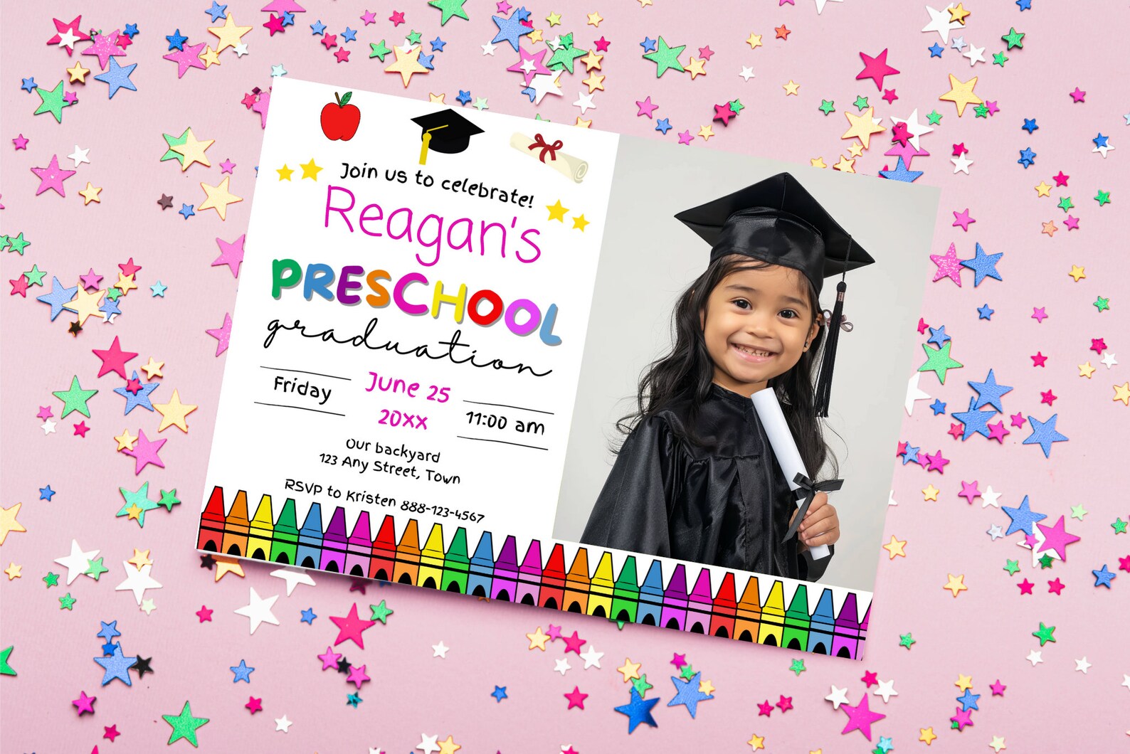Pre-k Graduation Invitation | Preschool Ceremony | Pre-school Party ...