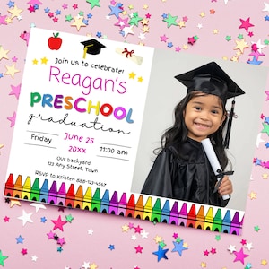 Pre-k Graduation Invitation | Preschool Ceremony | Pre-school Party ...
