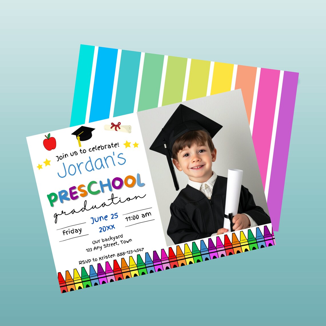 Pre-k Graduation Invitation | Preschool Ceremony | Pre-school Party ...