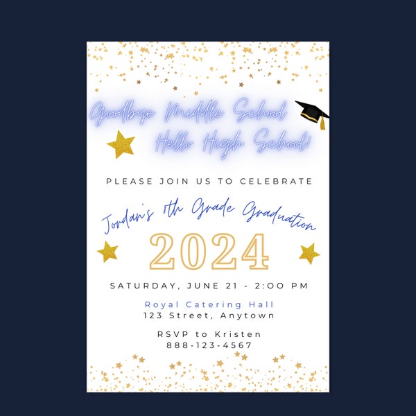 Junior High Graduation Invitation - Etsy