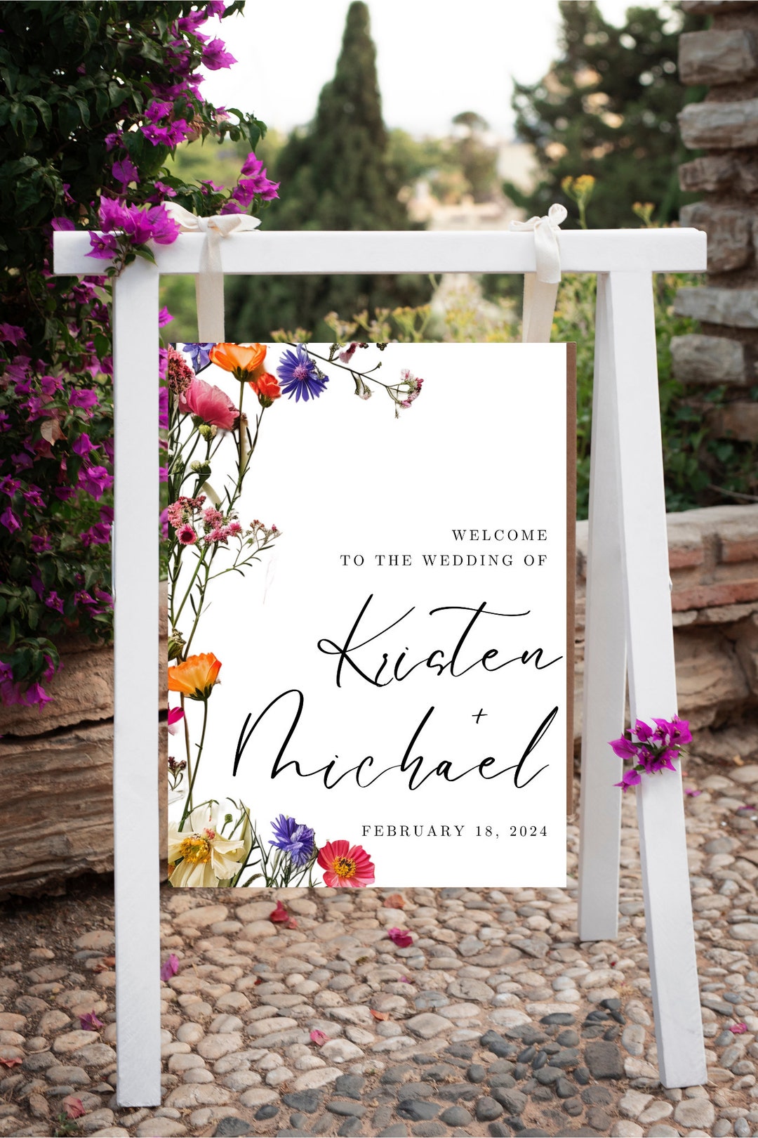 Wildflower Wedding Welcome Sign Template, Floral Wildflower Wedding ...