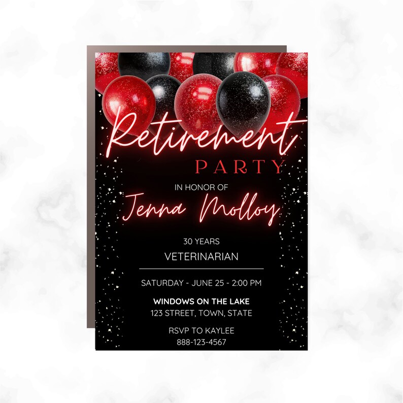 Retirement Party Photo Invitation Template, Cheers Announcement ...