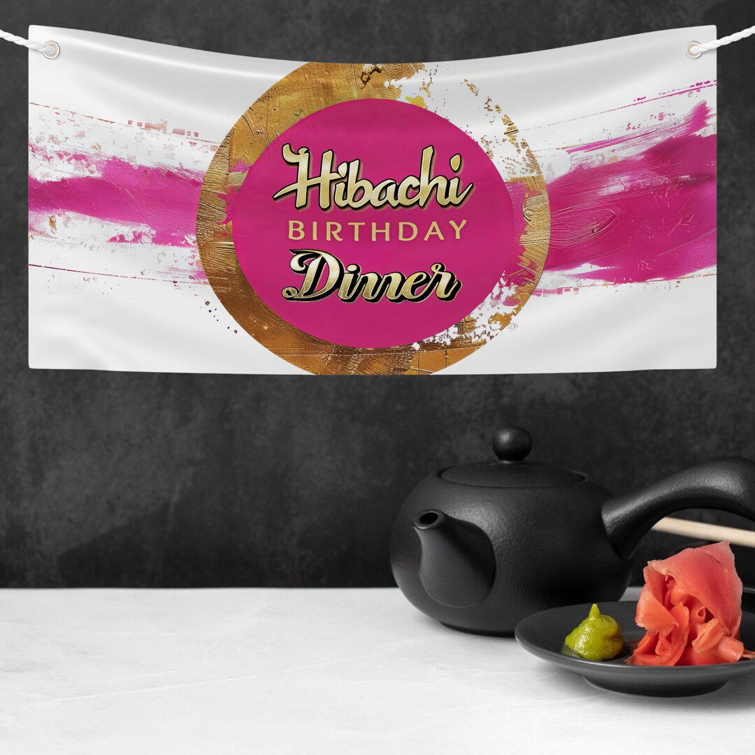 Hibachi Party Banner Template, Sushi Birthday Theme Decor, Japanese ...