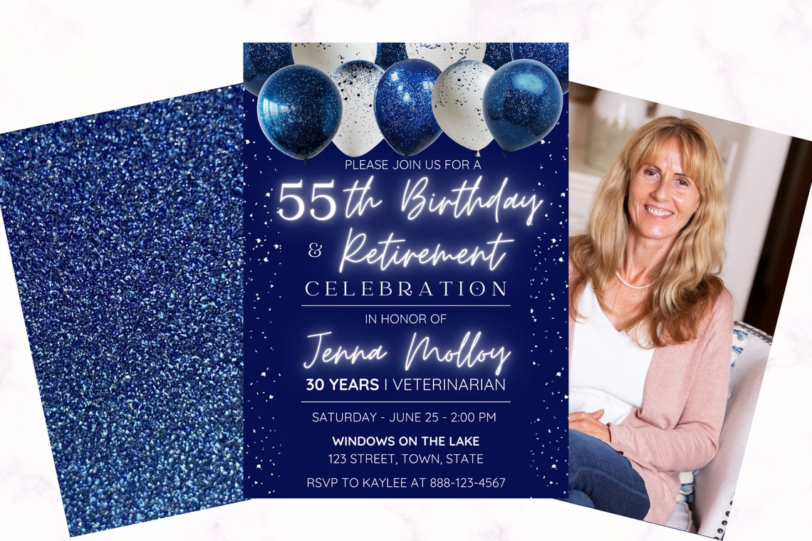 Birthday Retirement Party Invitation Template, Cheers Announcement ...