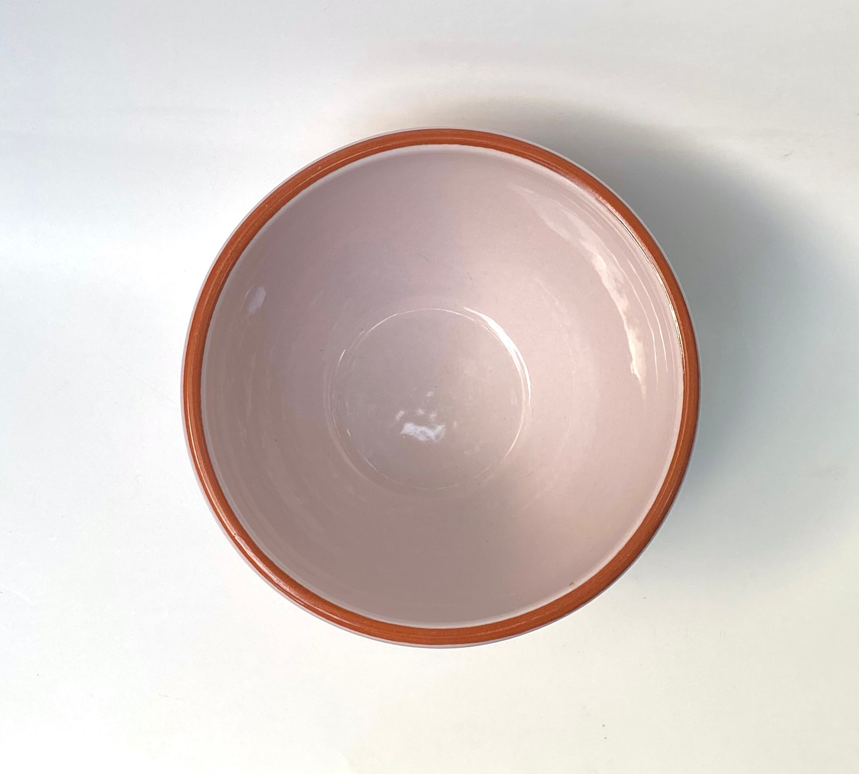 Vintage Val Do Sol Blush Pink Mixing Bowl, Glazed Terra Cotta Ceramic ...