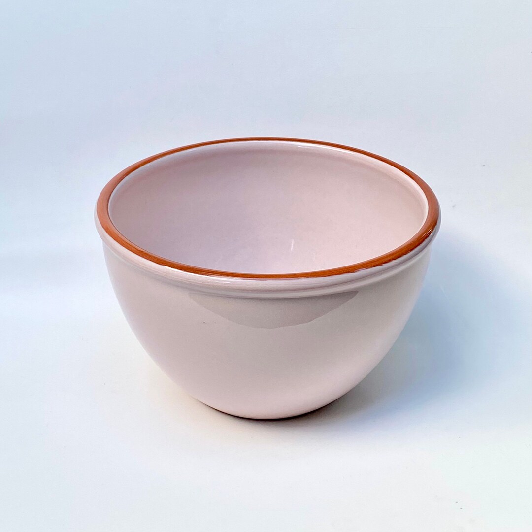 Vintage Val Do Sol Blush Pink Mixing Bowl, Glazed Terra Cotta Ceramic ...