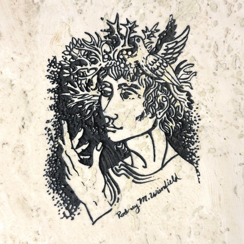 Rodney Winfield Etched/carved Marble or Travertine Tile Cream Stone ...