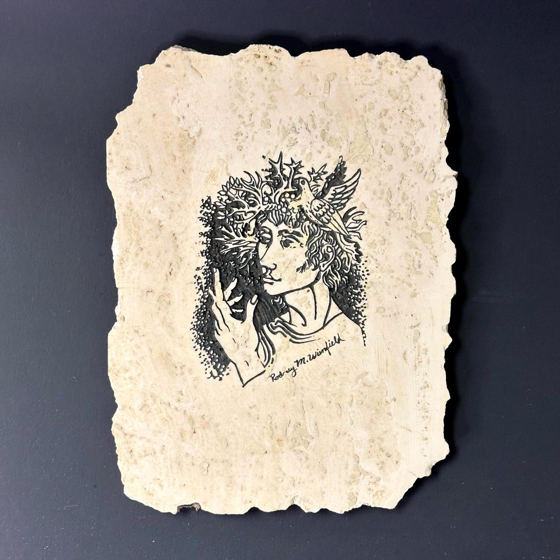 Rodney Winfield Etched/carved Marble or Travertine Tile Cream Stone ...