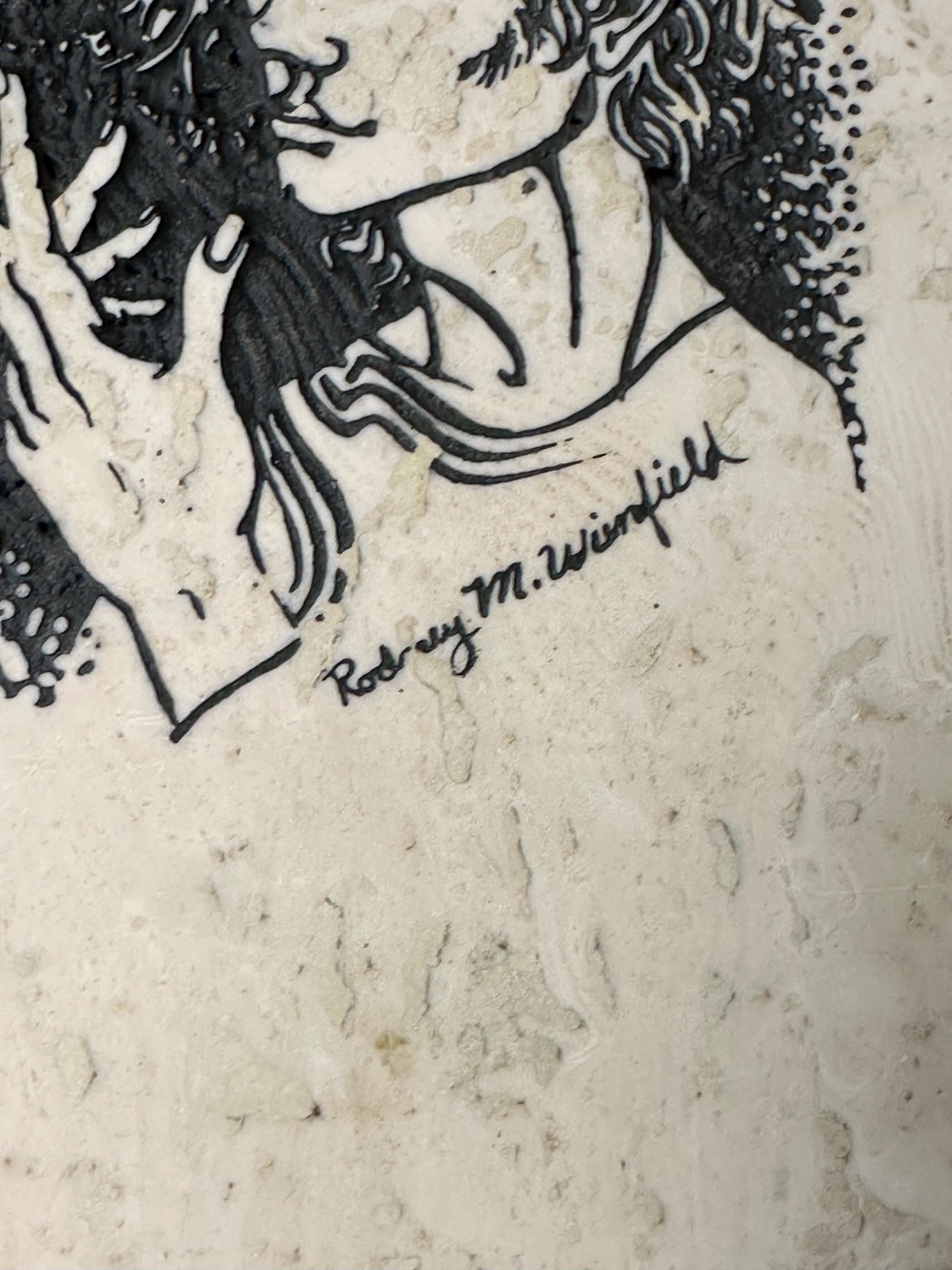 Rodney Winfield Etched/carved Marble or Travertine Tile Cream Stone ...