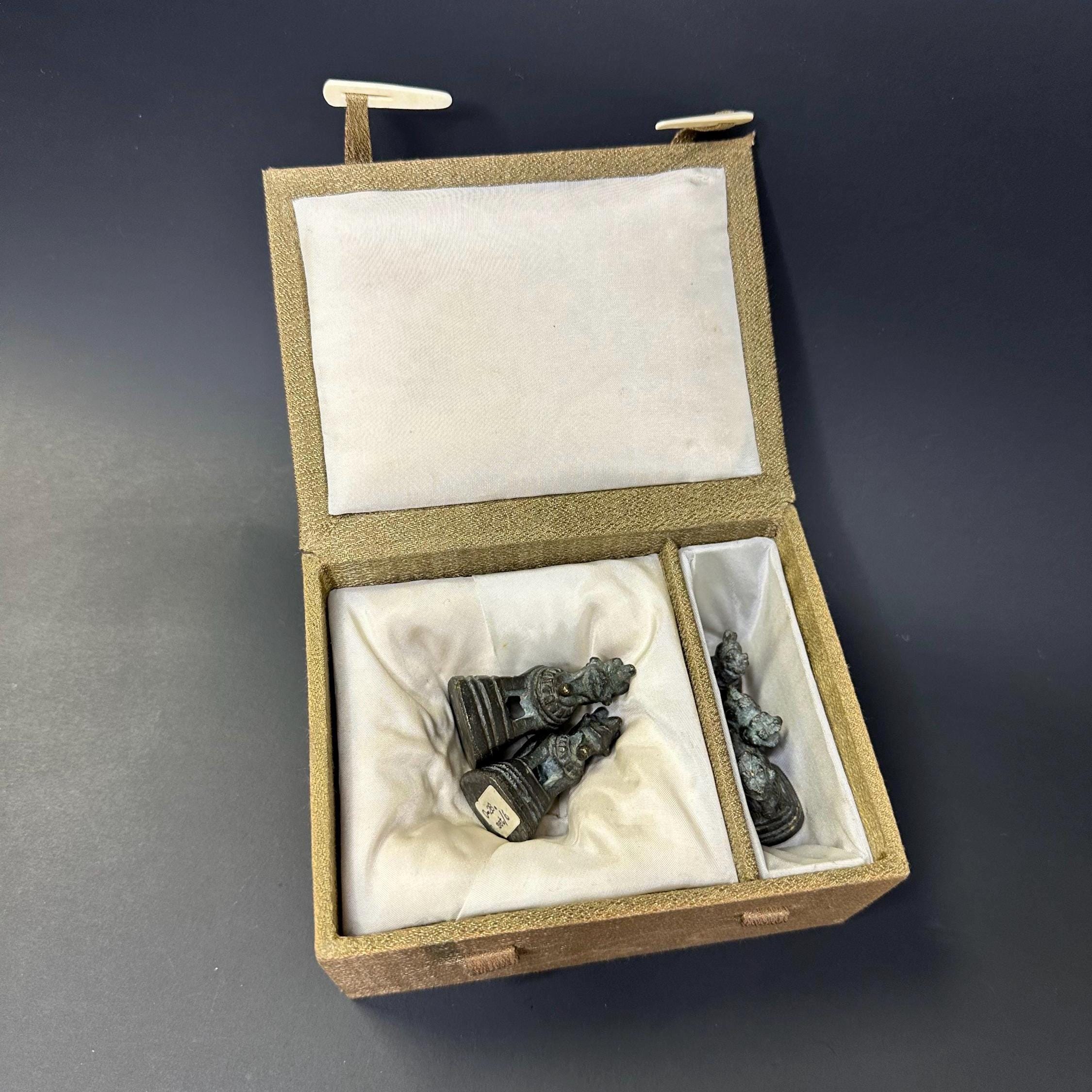 Foo Dog Dragon Antique Burmese Opium Weights Set of Five, Solid Bronze ...