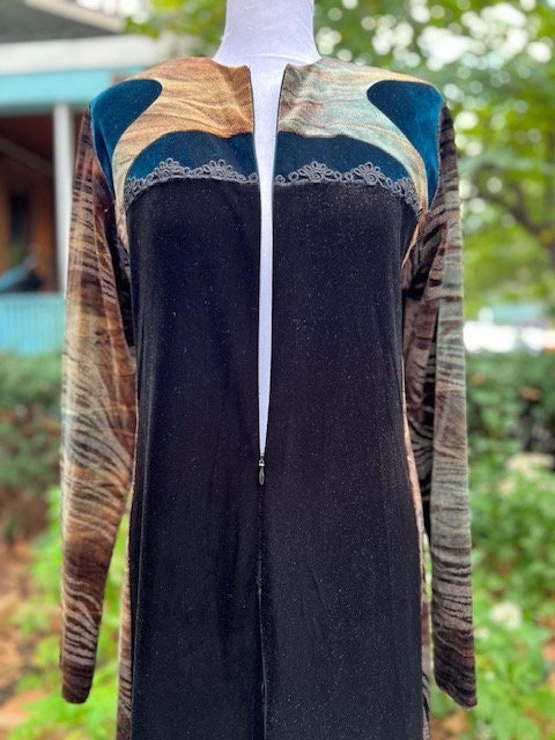 Mrs. Roper X Lady Guinevere:vintage 90s Velour Caftan Style Dress dress ...