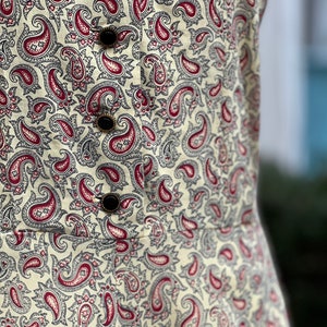 Vintage 70s Handmade Paisley Print Cotton Country Day Dress With Front ...