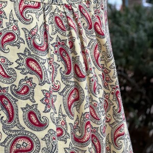 Vintage 70s Handmade Paisley Print Cotton Country Day Dress With Front ...