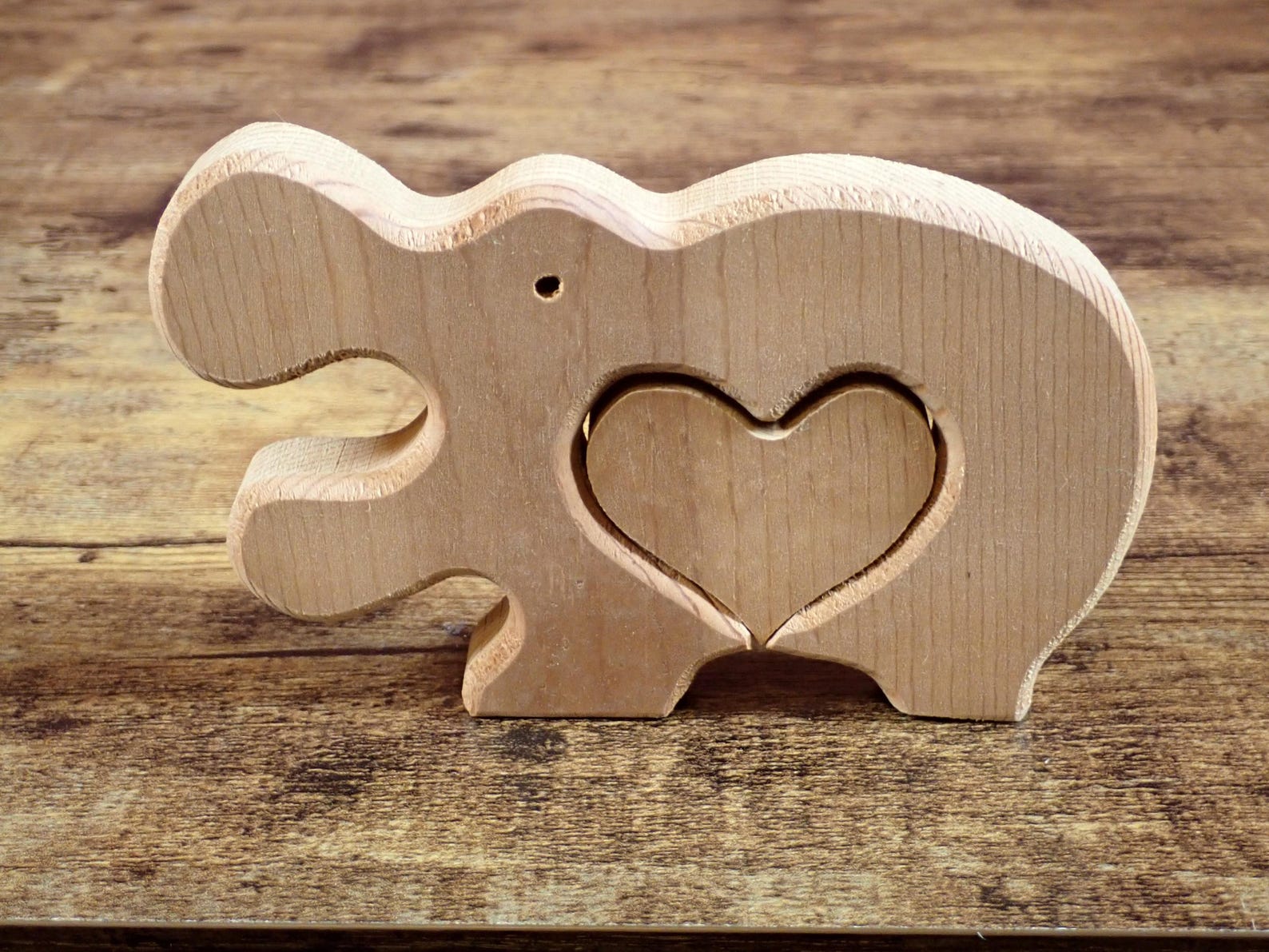 Vintage Wood Hippo Toy With Wood Cage Carry Container - Handmade ...