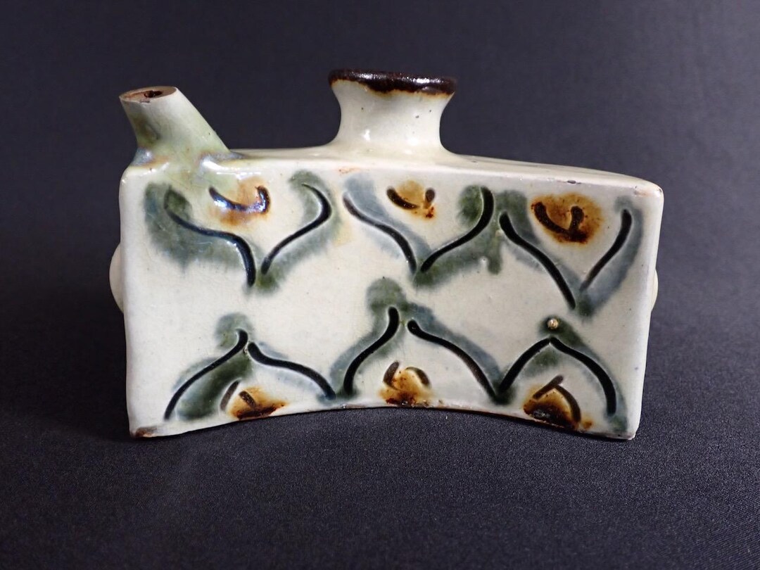 Sake Flask - Vintage Okinawa Japan Pottery Awamori Portable Ceramic ...