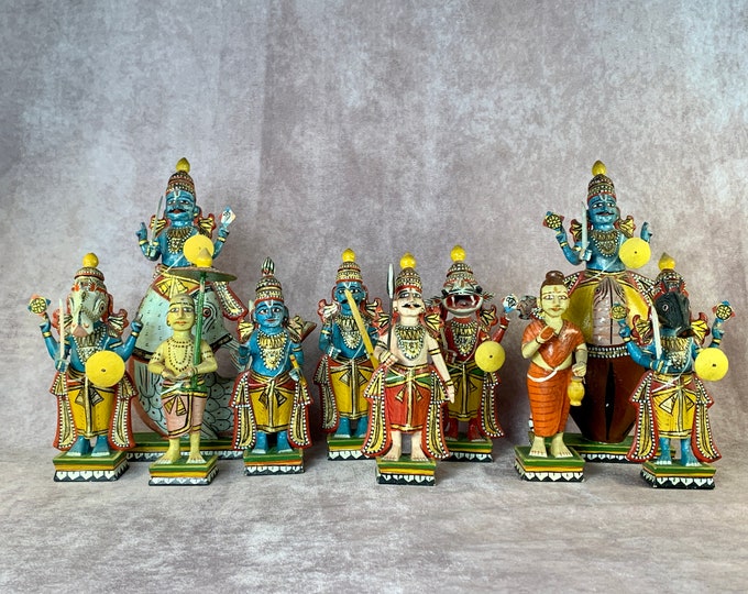 Vintage Dashavatara the Ten Avatars / Incarnations of Lord Vishnu - Set ...
