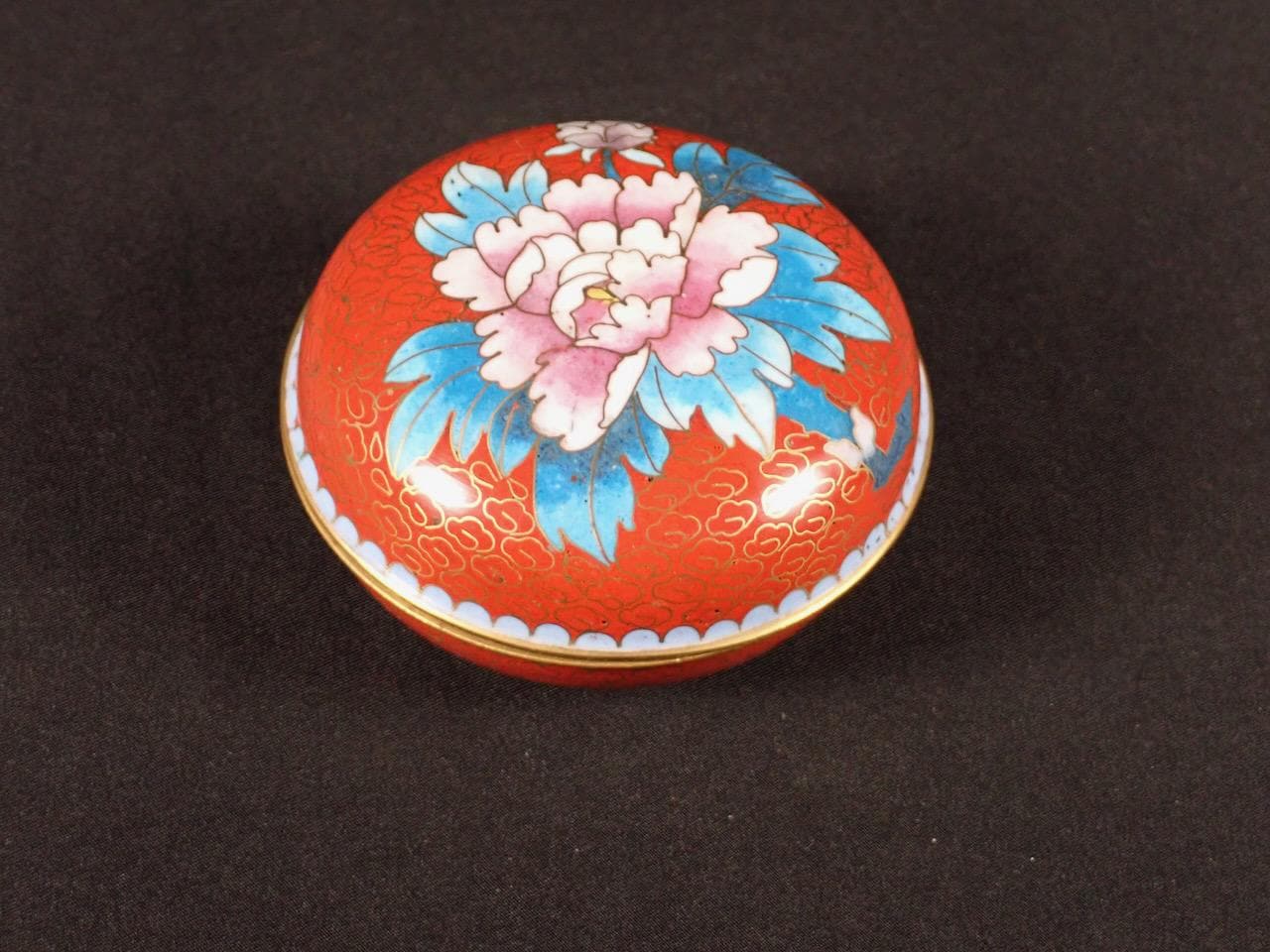 Beautiful Vintage Metal Jingfa Floral Design Container for Trinkets ...
