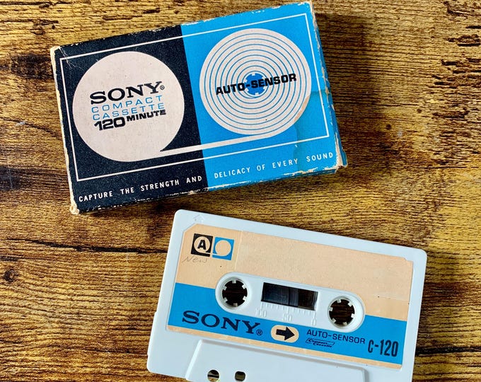 Vintage 1970s Blank Audio Sony Compact Cassette Tape Auto-sensor ...