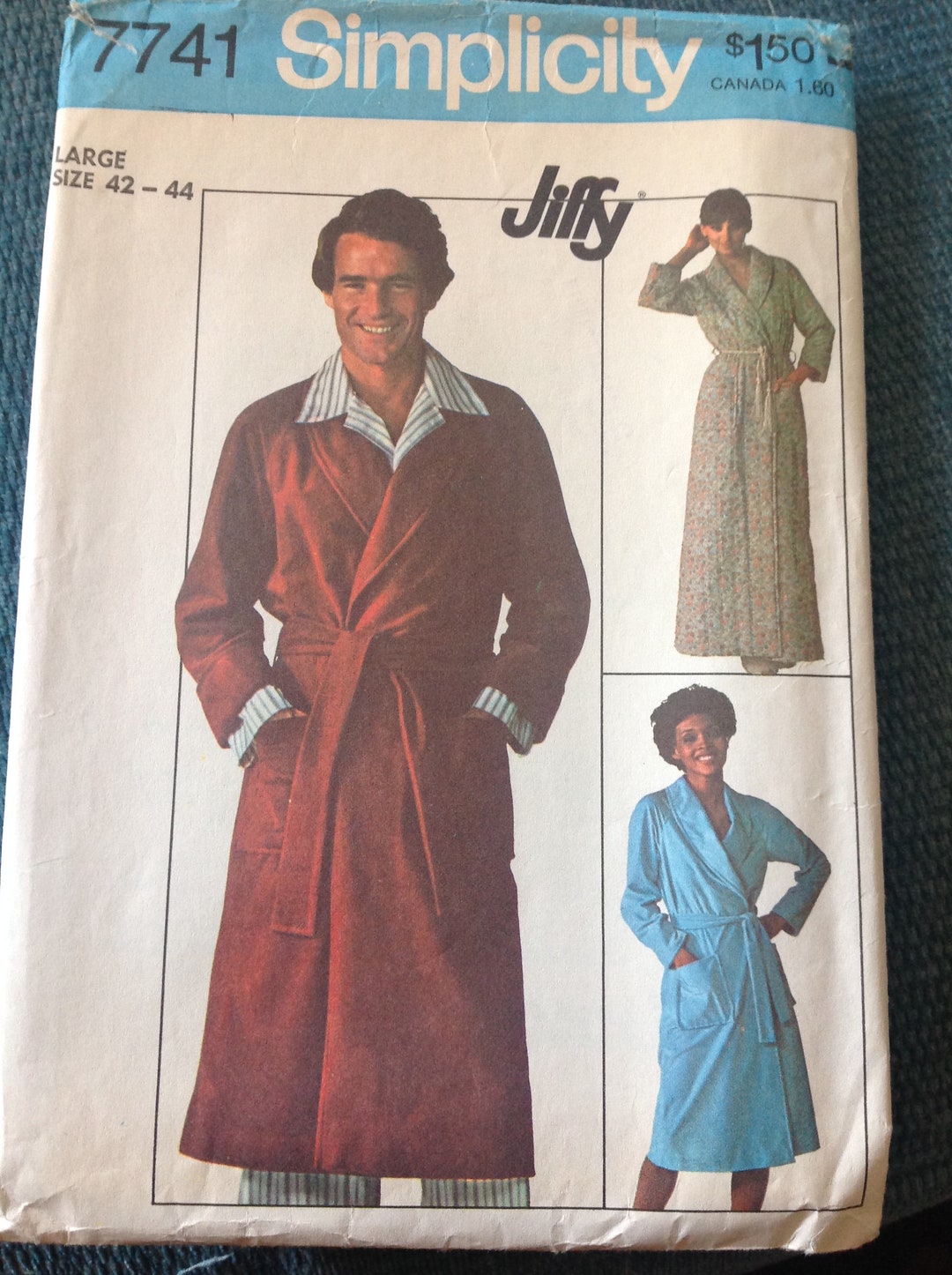 Simplicity Sewing Pattern 7741 From 1976. Men's Jiffy Robe. Two ...