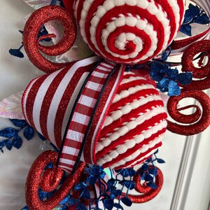 Patriotic Deco Mesh Swag USA Swag Geranium Swag Door Swag - Etsy
