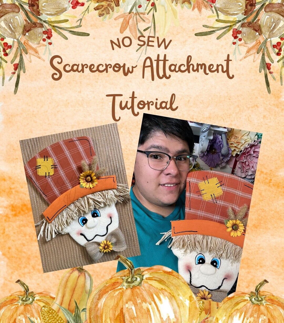 Fall Scarecrow Wreath Attachment TUTORIAL ONLY, Fall Wreath Attachment ...