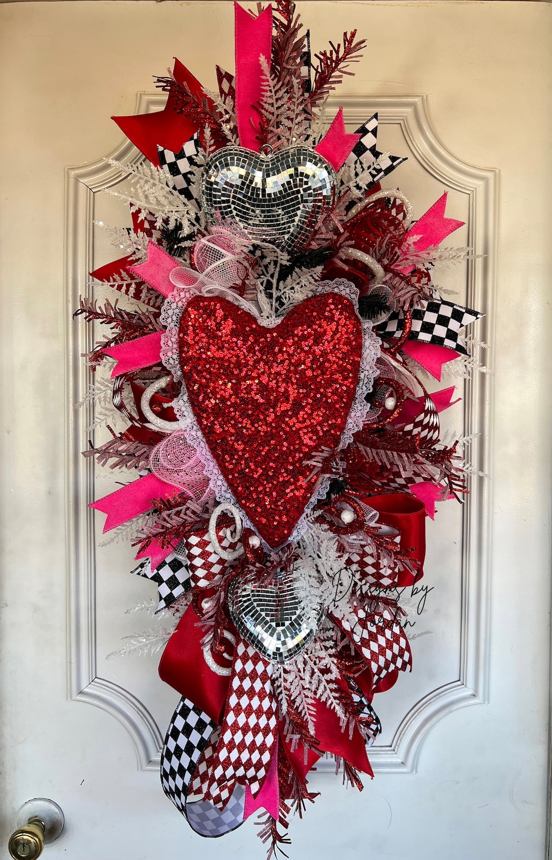 Valentines Day Swag Deco Mesh Swag Valentines Day Wreath Etsy
