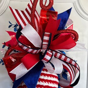Patriotic Deco Mesh Swag USA Swag Geranium Swag Door Swag - Etsy