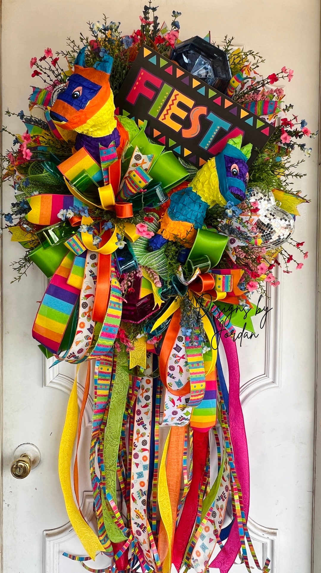 FIESTA Wreath, FIESTA Deco Mesh Wreath, Cinco De Mayo Wreath, Spring ...