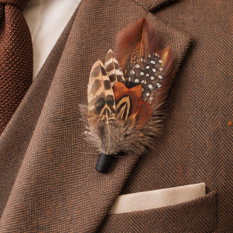 Brown Feather Clutch - Etsy UK
