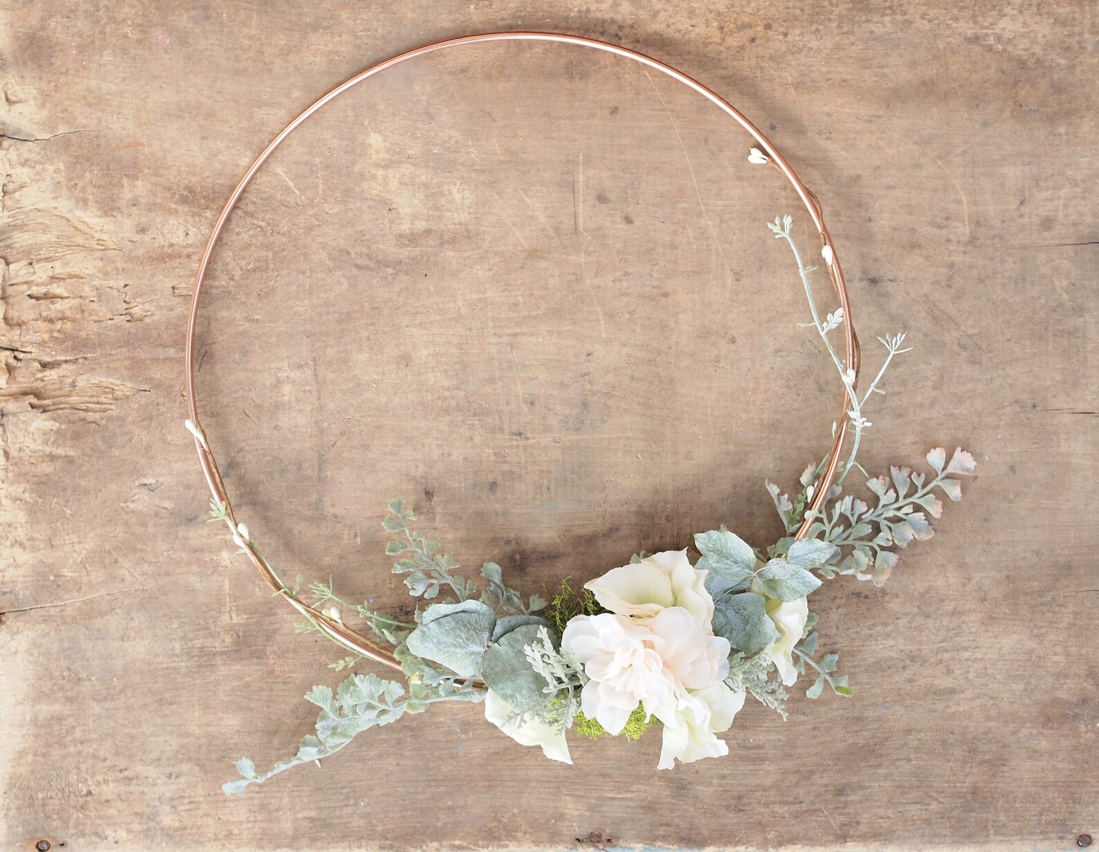 Floral and Rose Gold Hoop Wreath Wedding Hoop - Etsy