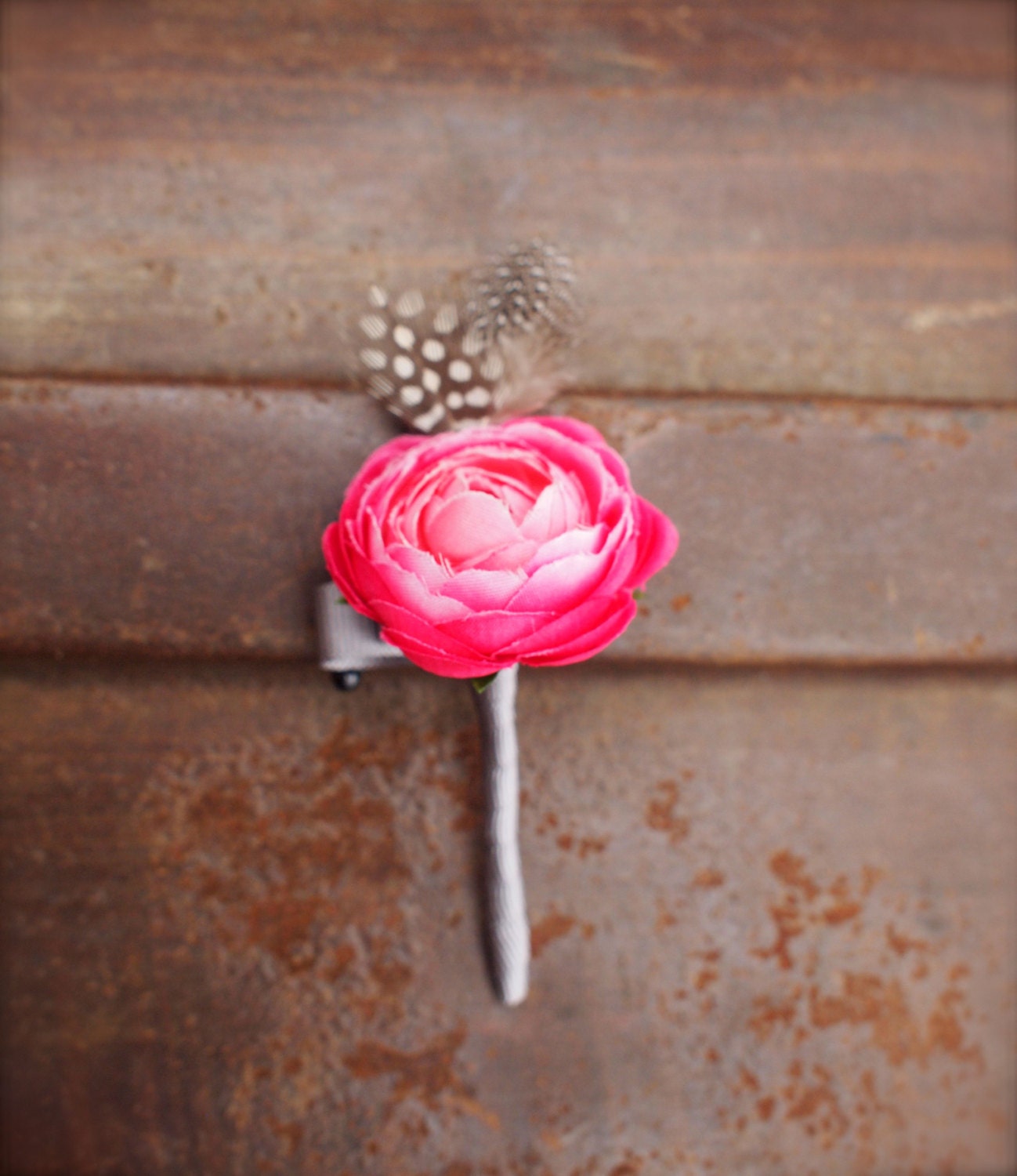 Hot Pink Ranunculus Boutonniere