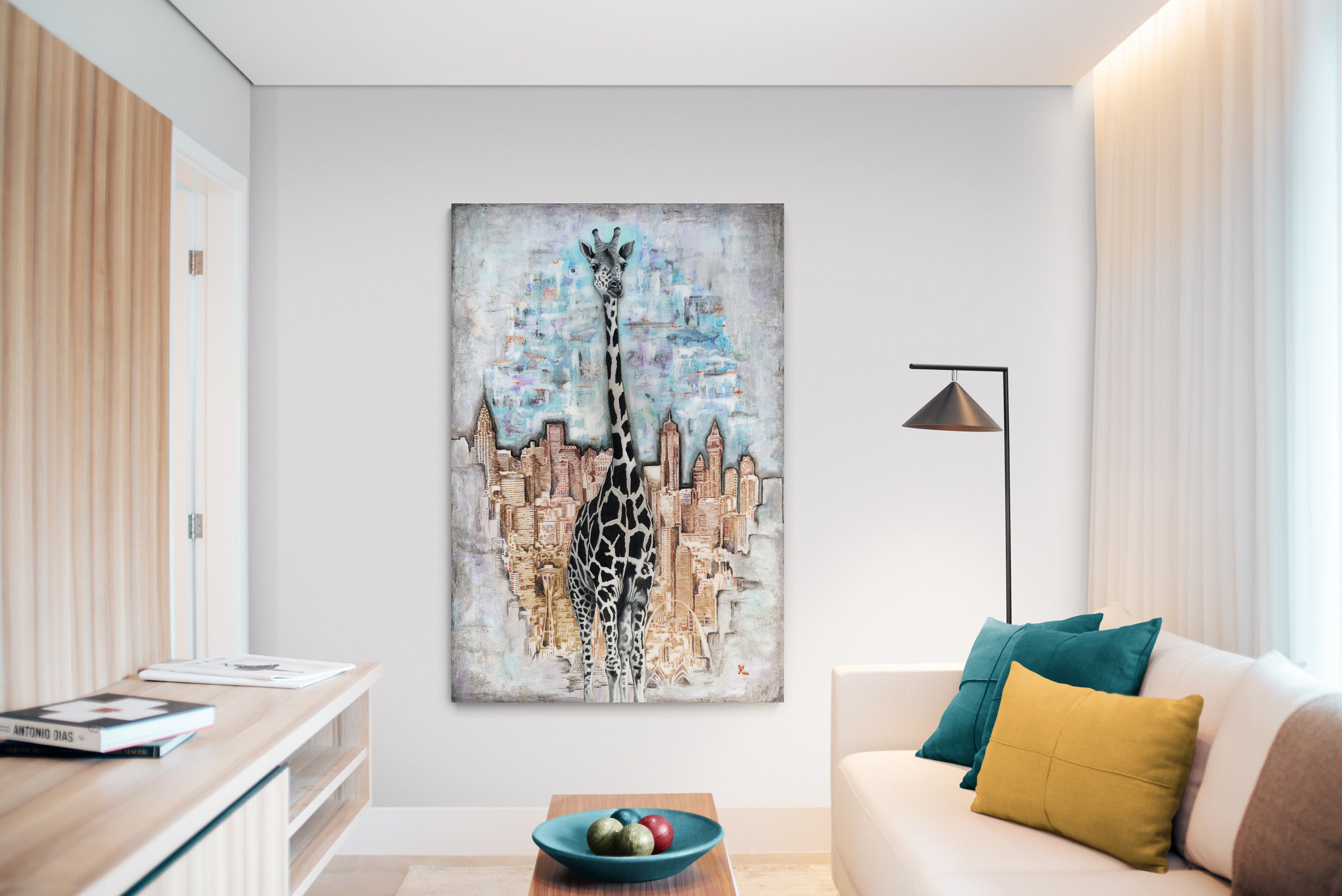 Giraffe in the City, by Jamie Rice, Art Print Based on IF by Rudyard ...