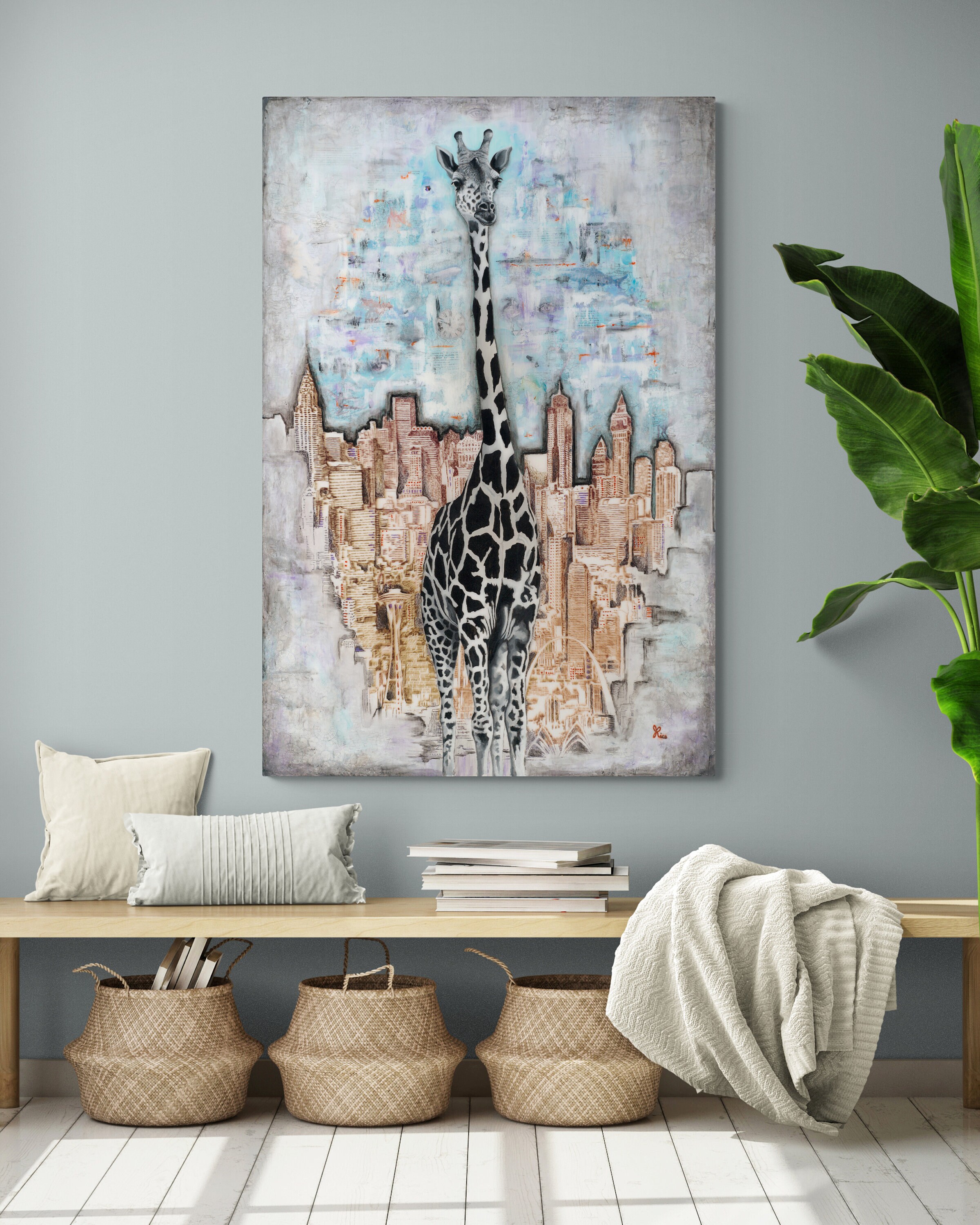 Giraffe in the City, by Jamie Rice, Art Print Based on IF by Rudyard ...