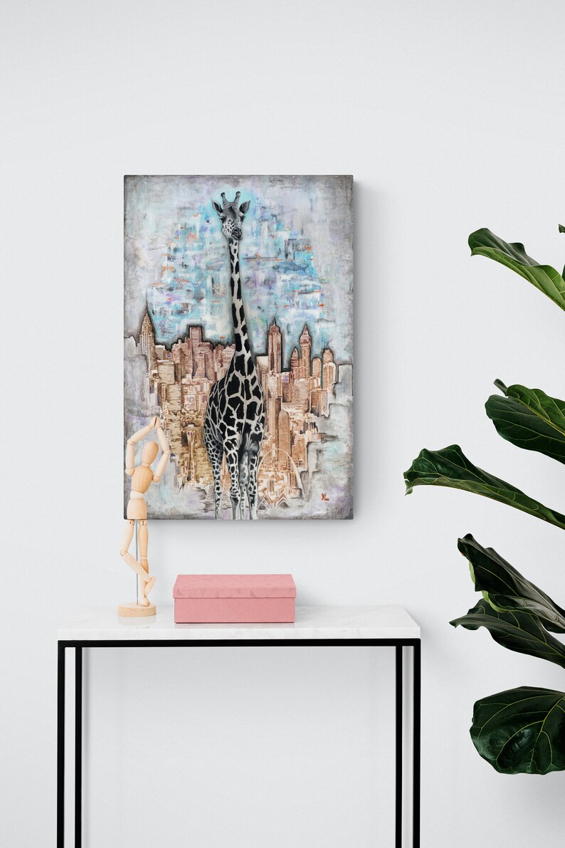 Giraffe in the City, by Jamie Rice, Art Print Based on IF by Rudyard ...