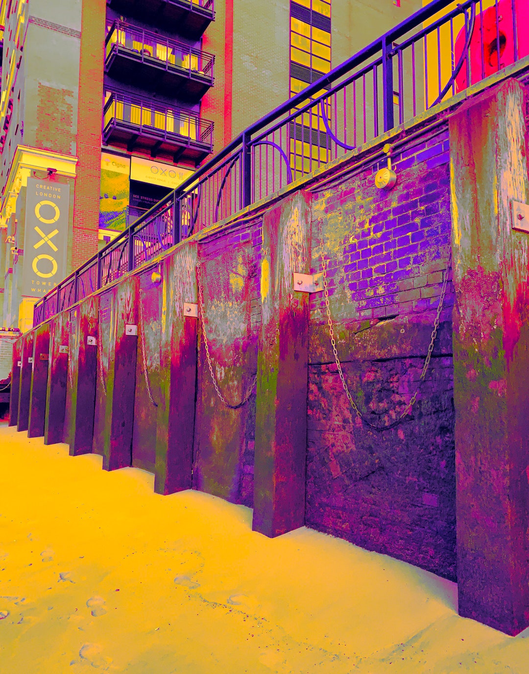Thames Wall, Photography and Digital Painting, Metal or Paper Print ...