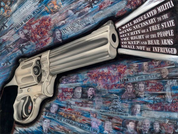 Gun 2nd Amendment Art Print by Jamie Rice Home Decor | Etsy