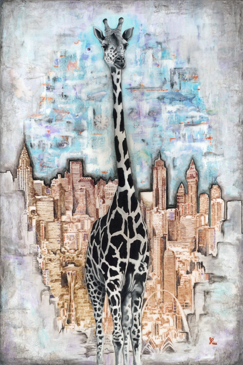 Giraffe in the City, by Jamie Rice, Art Print Based on IF by Rudyard ...