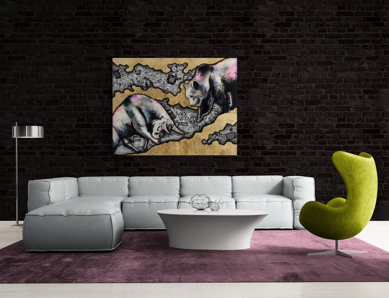 Bull and Bear Fine Art Print Signed by Jamie Rice Giclees - Etsy