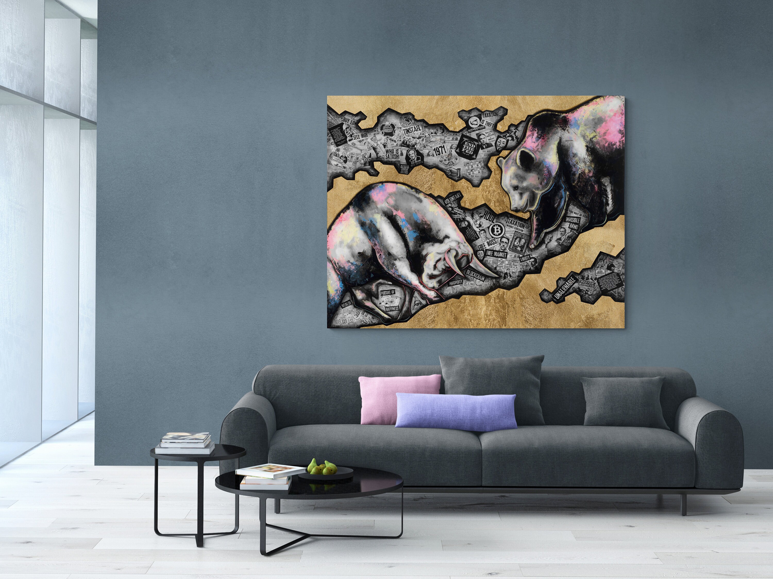 Bull and Bear Fine Art Print Signed by Jamie Rice Giclees - Etsy