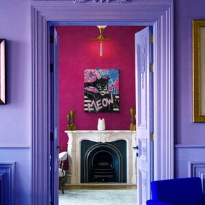 Catwoman Remix, Meow Neon Sign, Painting by Jame Rice, Fan Art, Wall ...