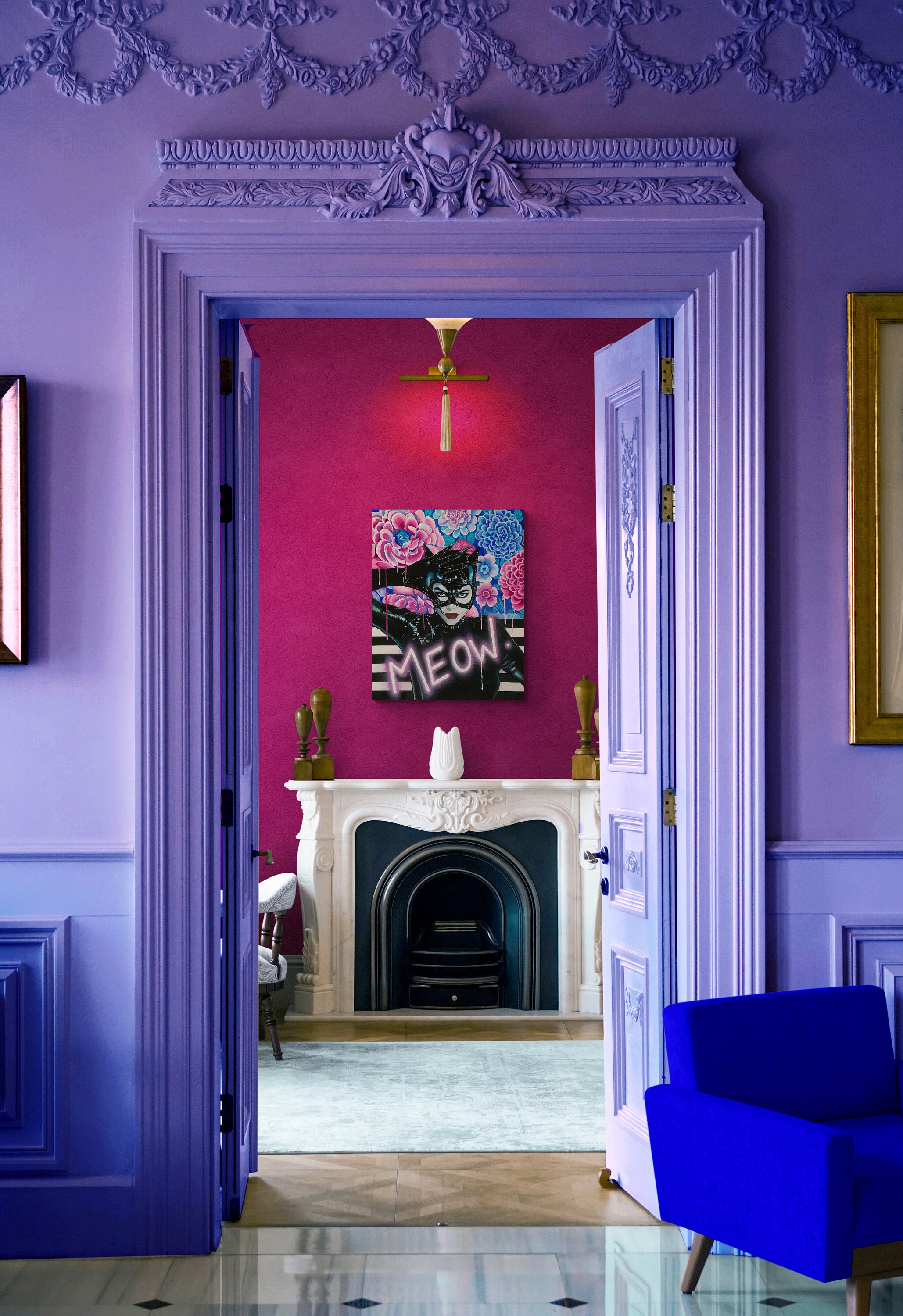 Catwoman Remix, Meow Neon Sign, Painting by Jame Rice, Fan Art, Wall ...